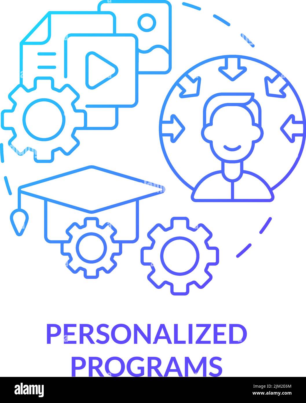 Personalized programs blue gradient concept icon Stock Vector Image ...