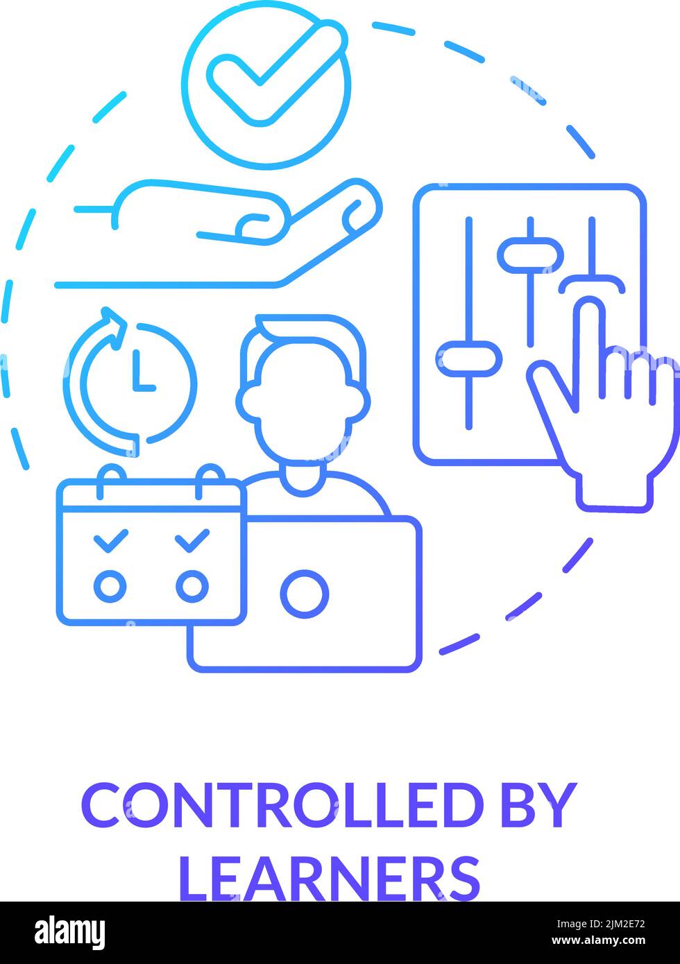 Controlled by learners blue gradient concept icon Stock Vector Image ...