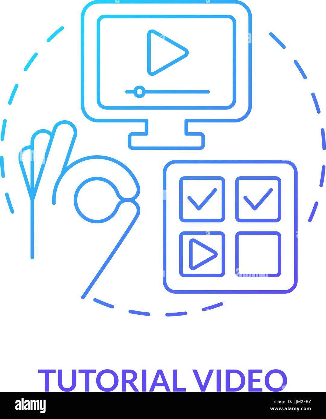 Tutorial video blue gradient concept icon Stock Vector Image & Art - Alamy
