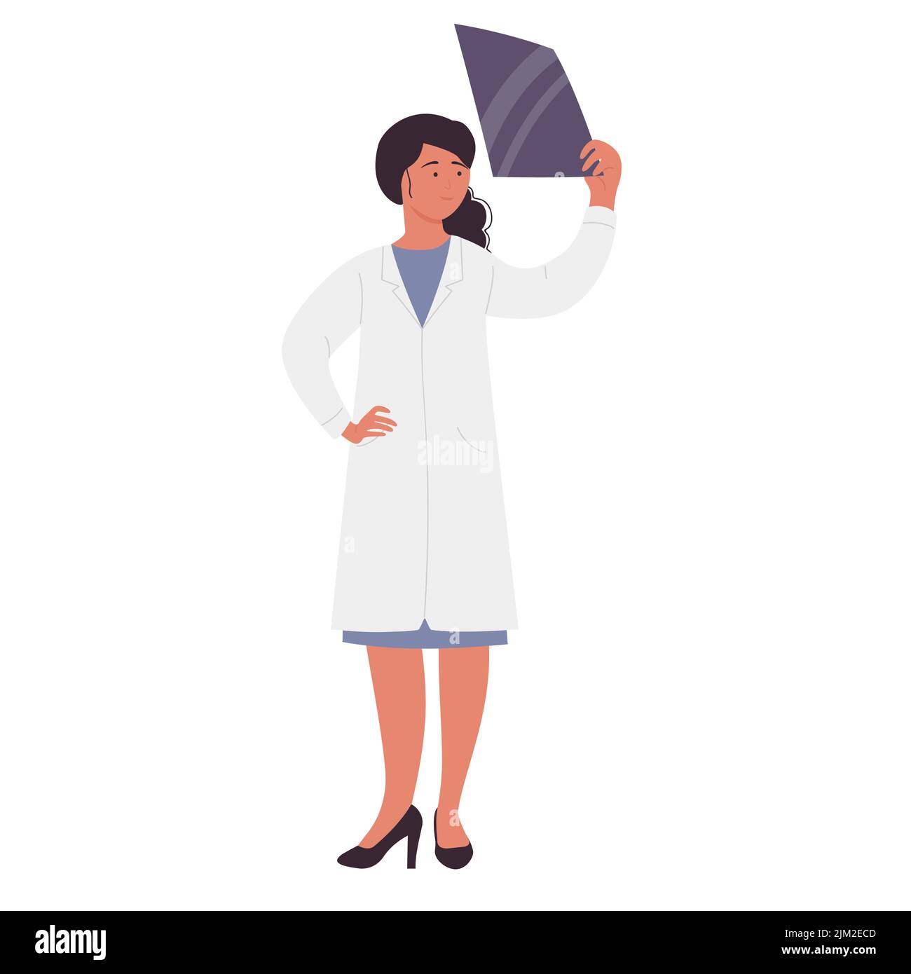 Female doctor analyzing patient scan. Hospital worker in medical ...