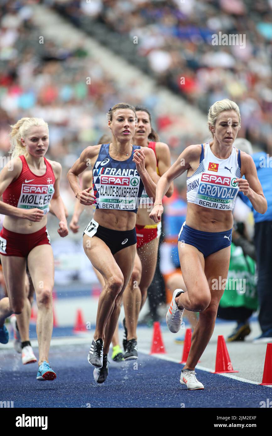Ophelie Claude-Boxberger running in the 3000m hurdles at the European ...