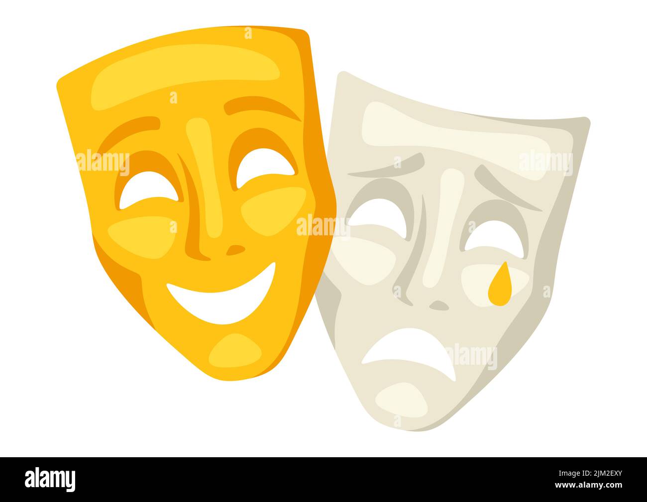 Illustration of comedy and tragedy masks. Traditional theatre symbol ...