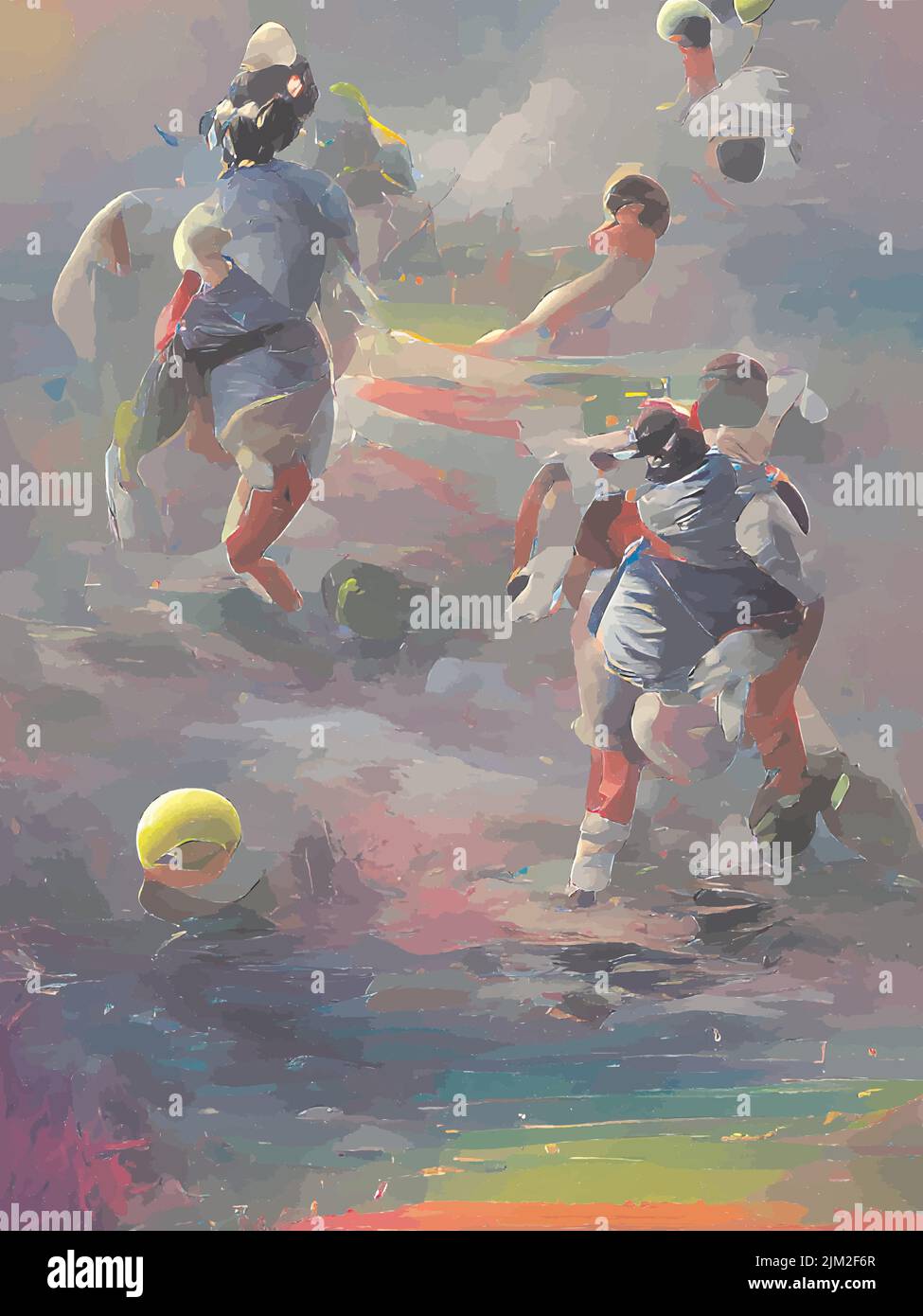 drawing of football game with player and ball Stock Vector Image & Art ...