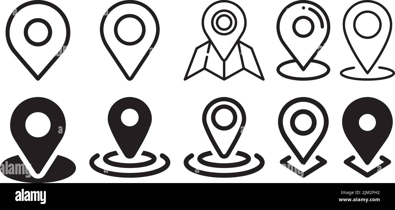 A set of map pin icons on a white background Stock Vector Image & Art ...
