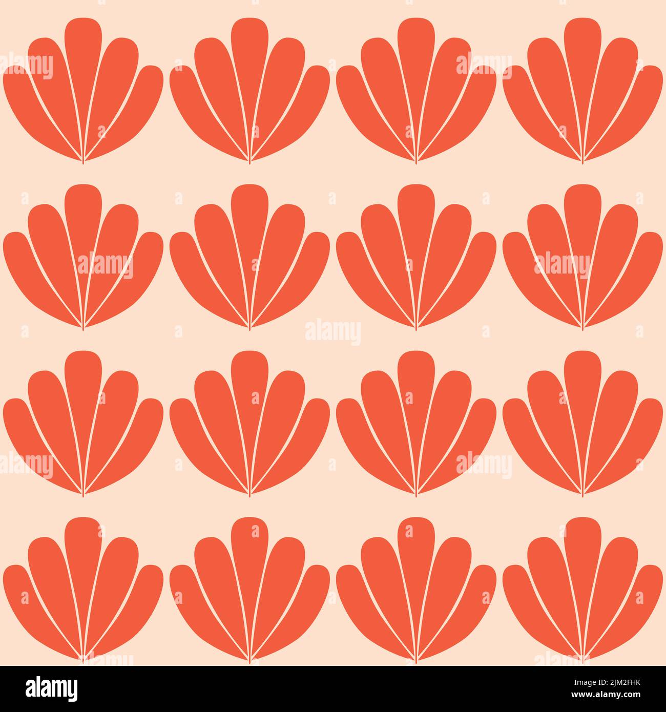 Yellow orange clam shell on dark background seamless pattern nautical ...