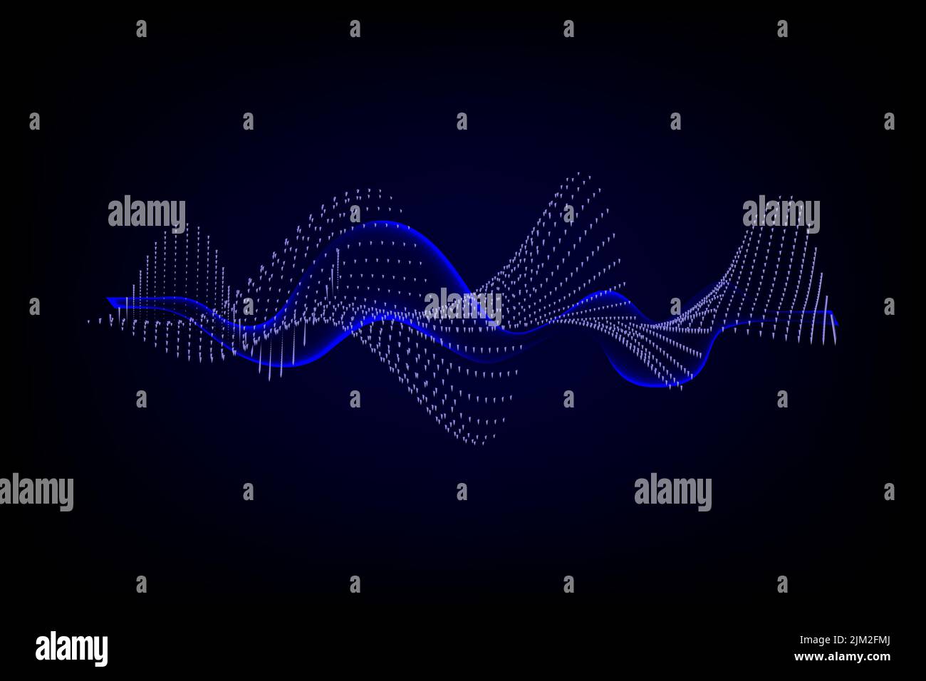 Abstract blue digital equalizer indicators. Sound wave illustration on ...