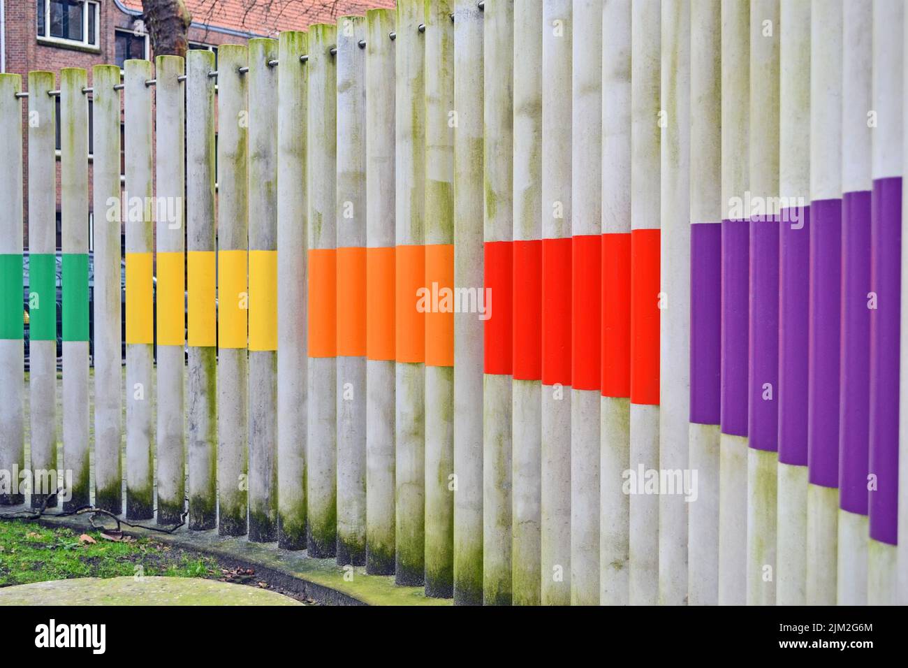 abstract painted color pilone wall heap, modern environment diversity ...