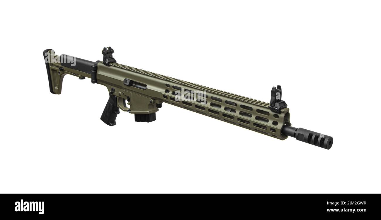 Modern automatic rifle isolated on white background. Weapons for police ...