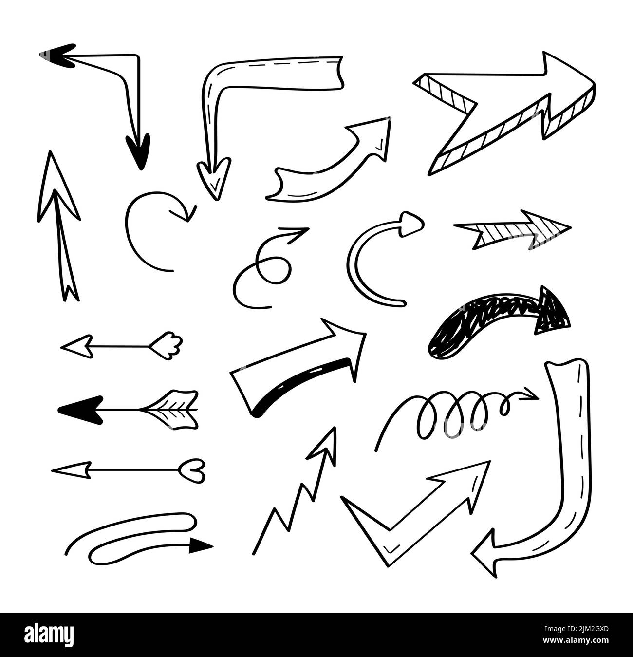 Hand drawn arrows icons and signs vector. Symbol arrow for web, app ...