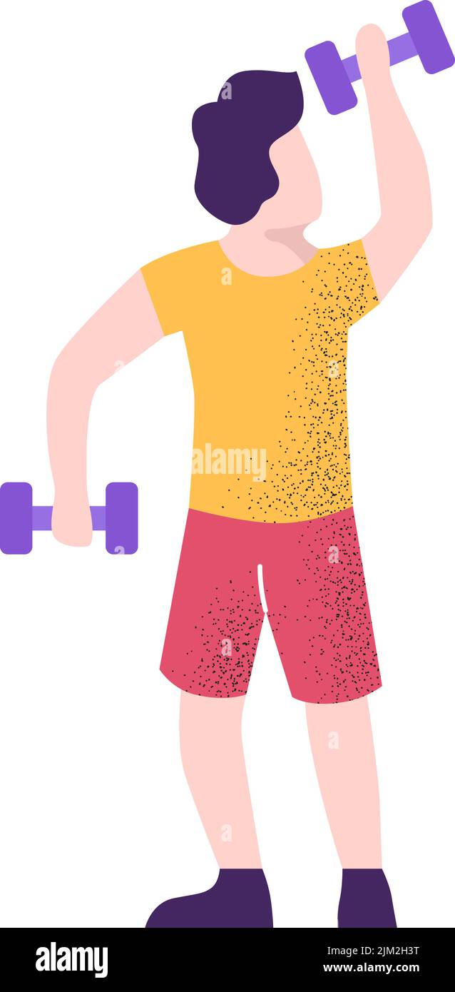 Vector strong man exercising with dumbbell icon Stock Vector Image ...