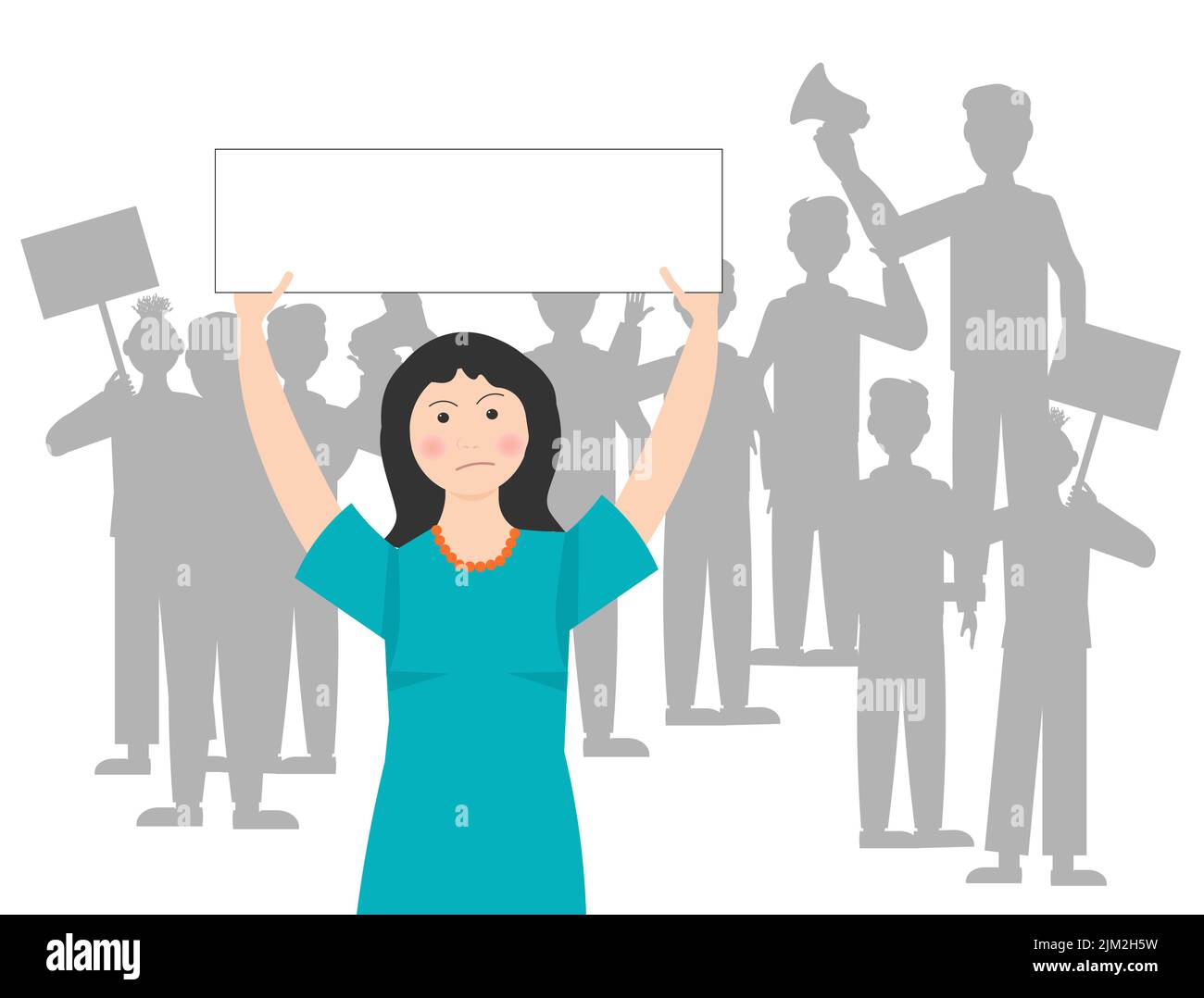 Rally, demonstration - a girl with a poster. Fight for rights and ...