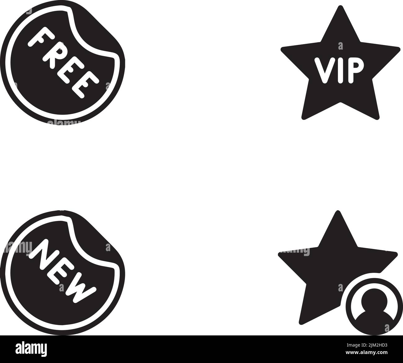 A digital illustration of a pack of star, free, and VIP online store ...