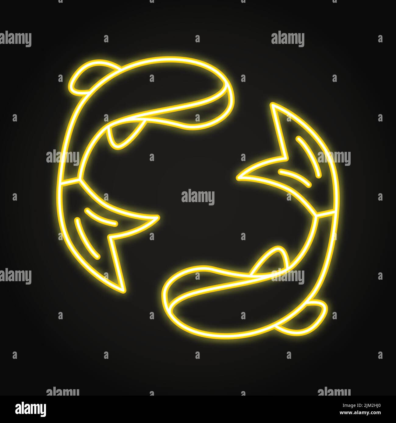 Koi fish neon icon in line style. Japanese carp symbol. Vector ...