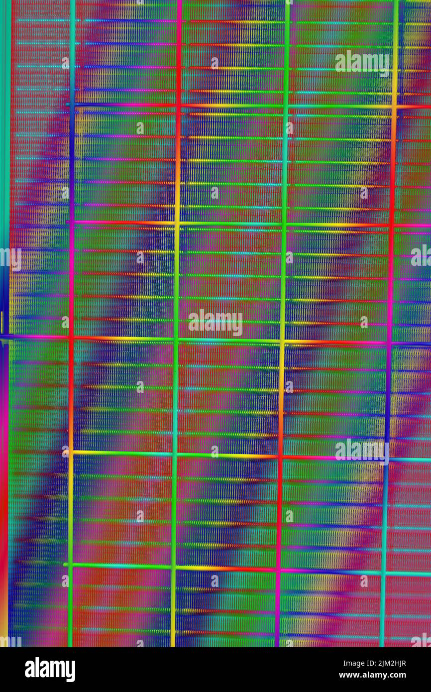 rainbow conditioner grid, modern industry details Stock Photo - Alamy