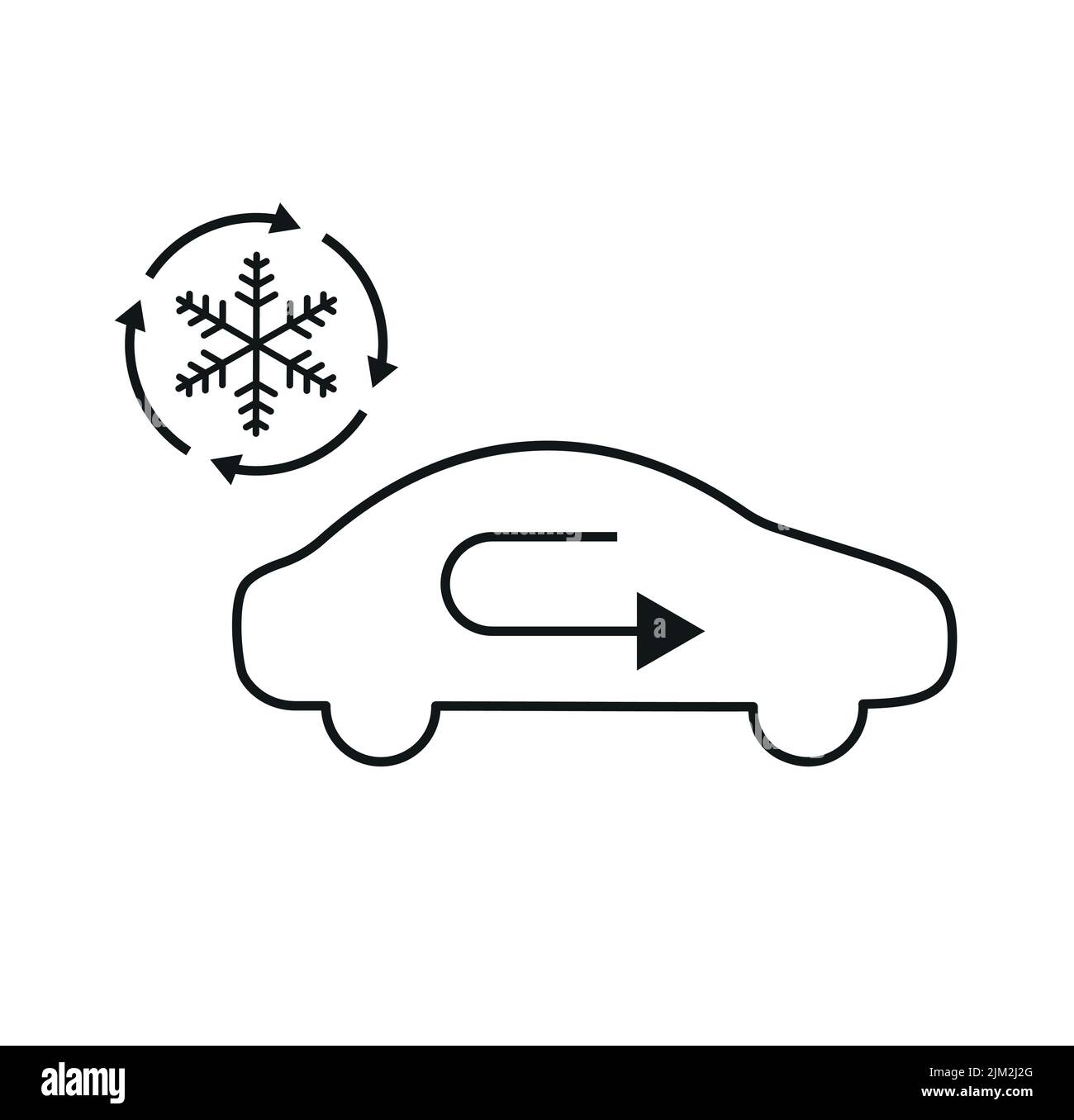 Car Air Condition icon. Monochrome simple line Car Service icon for ...