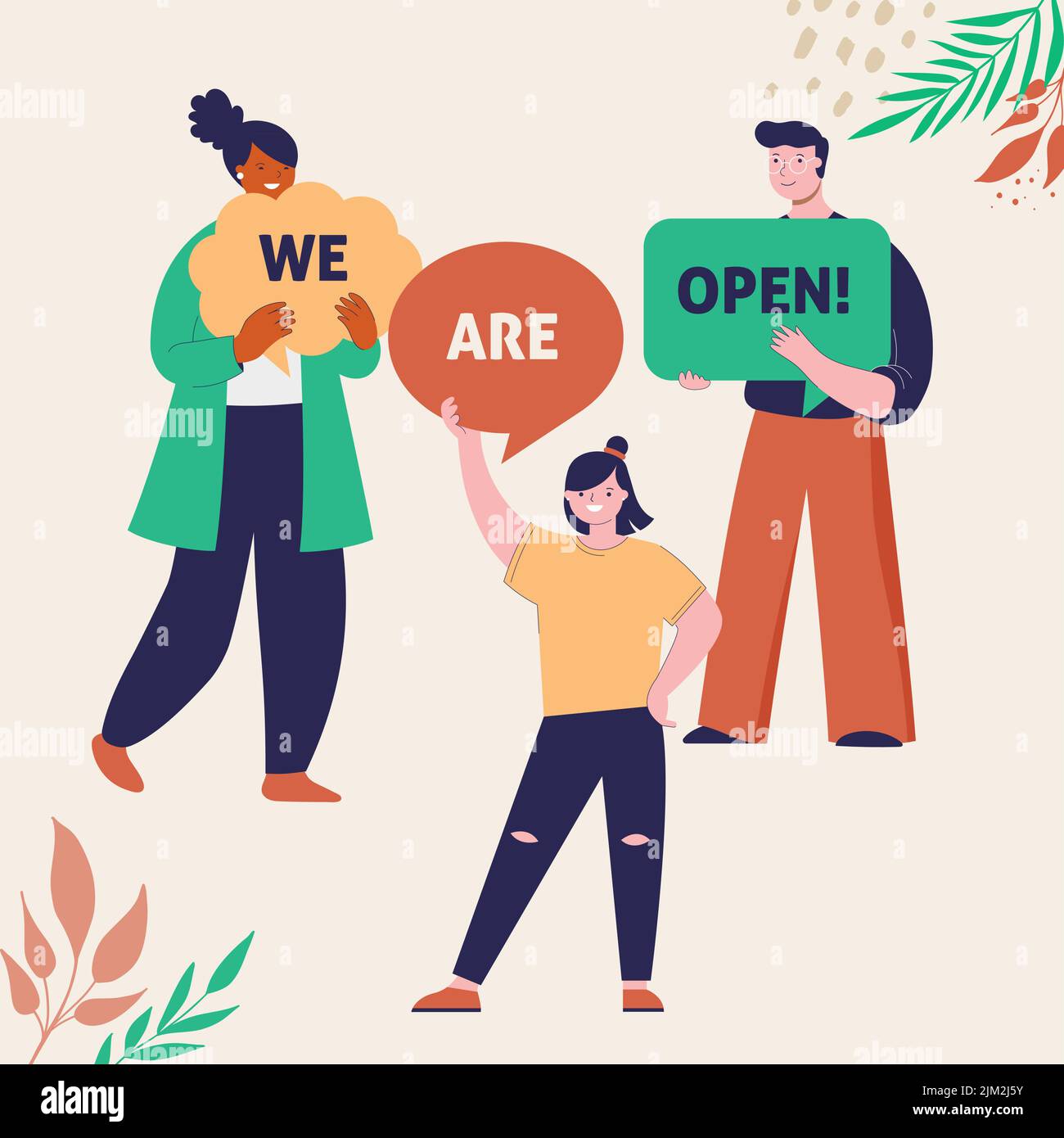 People holding speech bubbles with Important Announcement. Vector ...