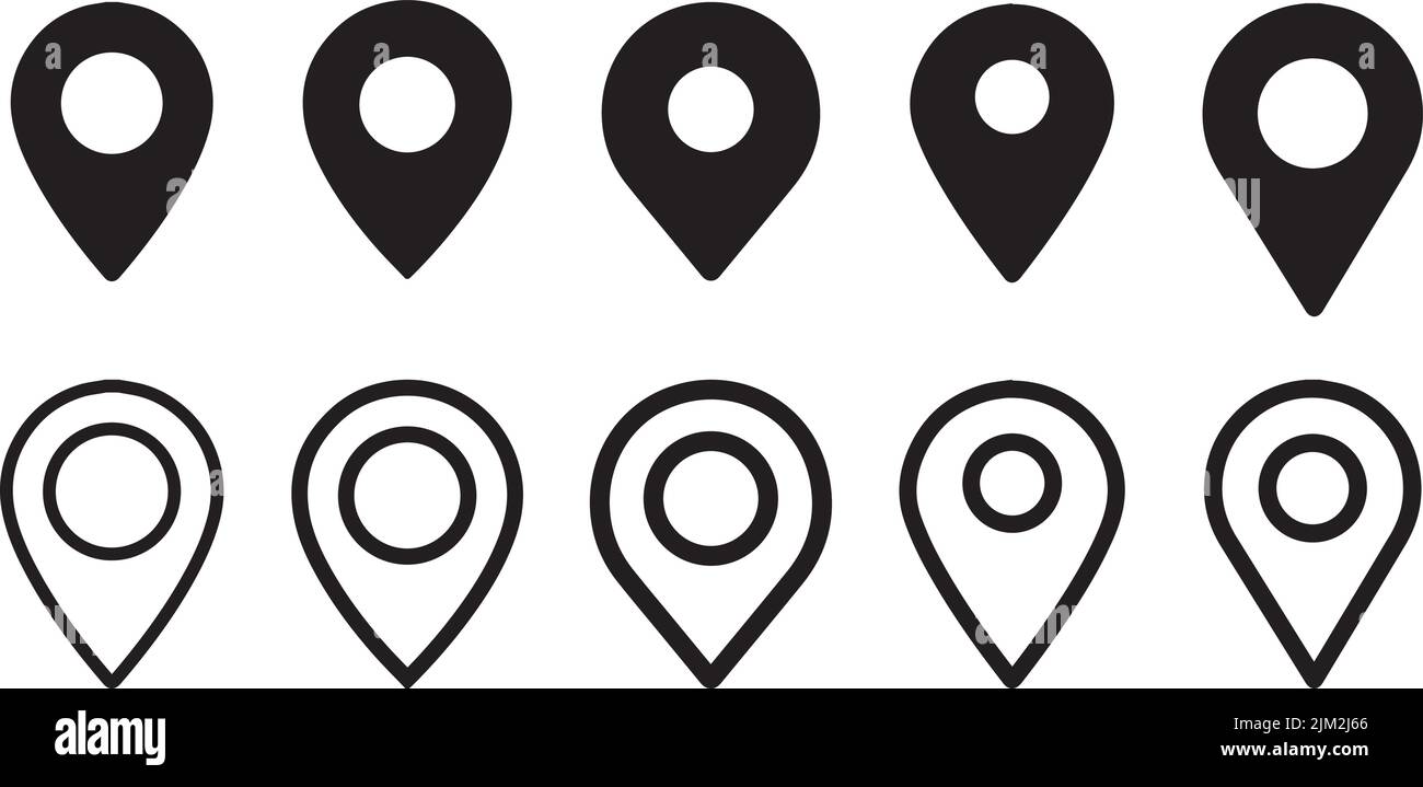 A set of map pin icons on a white background Stock Vector Image & Art ...