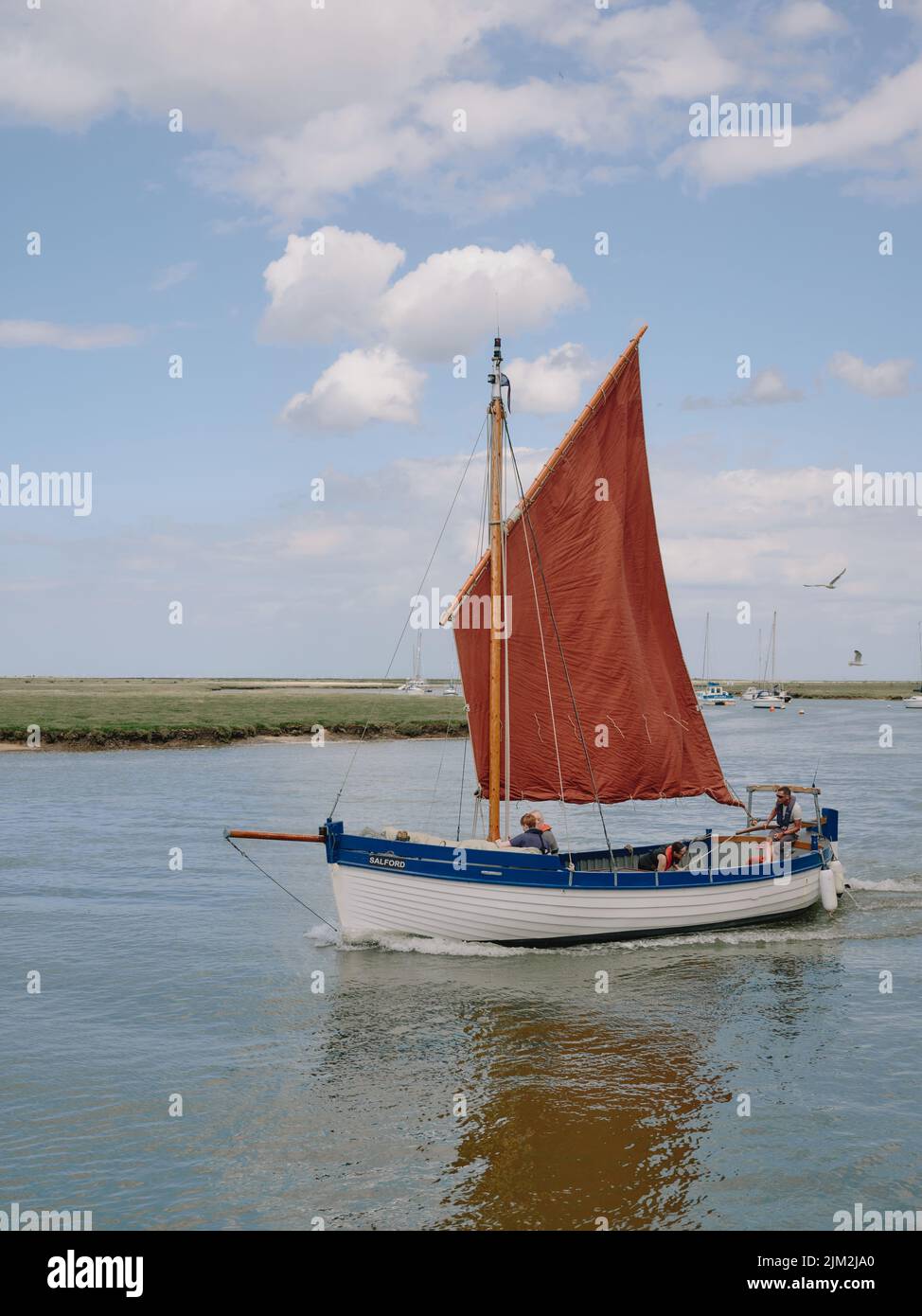 An open wooden 20ft traditional wooden lug rig sail crab boat Wells ...