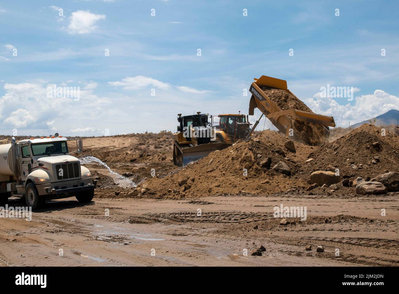 Construction crews are building a new stretch of highway in this part ...
