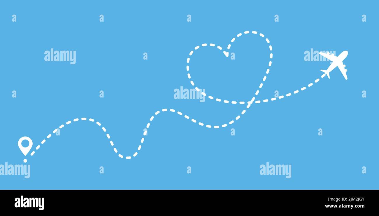 Plane heart shape trace hi-res stock photography and images - Alamy