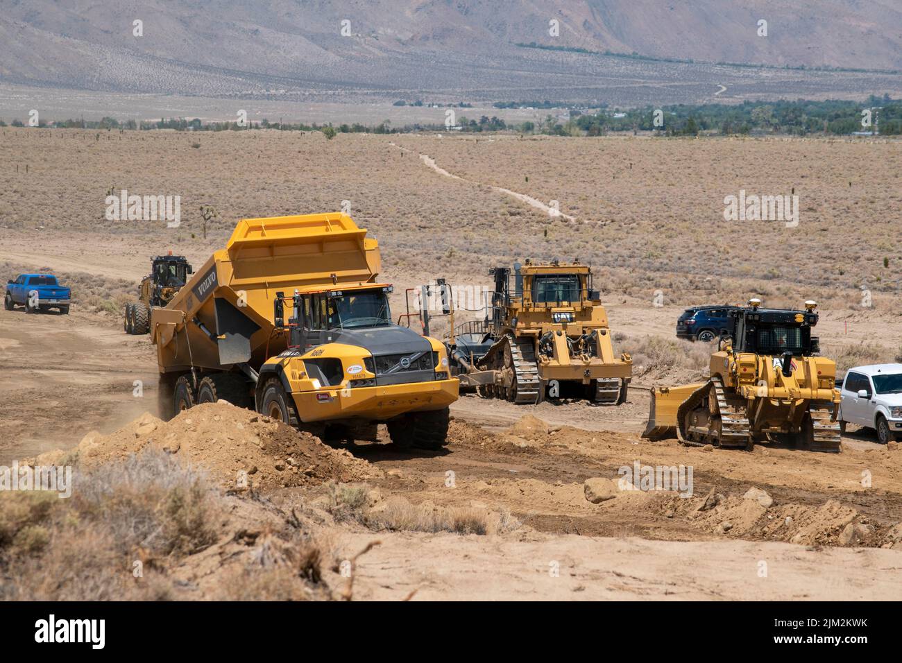 Construction crews are building a new stretch of highway in this part ...