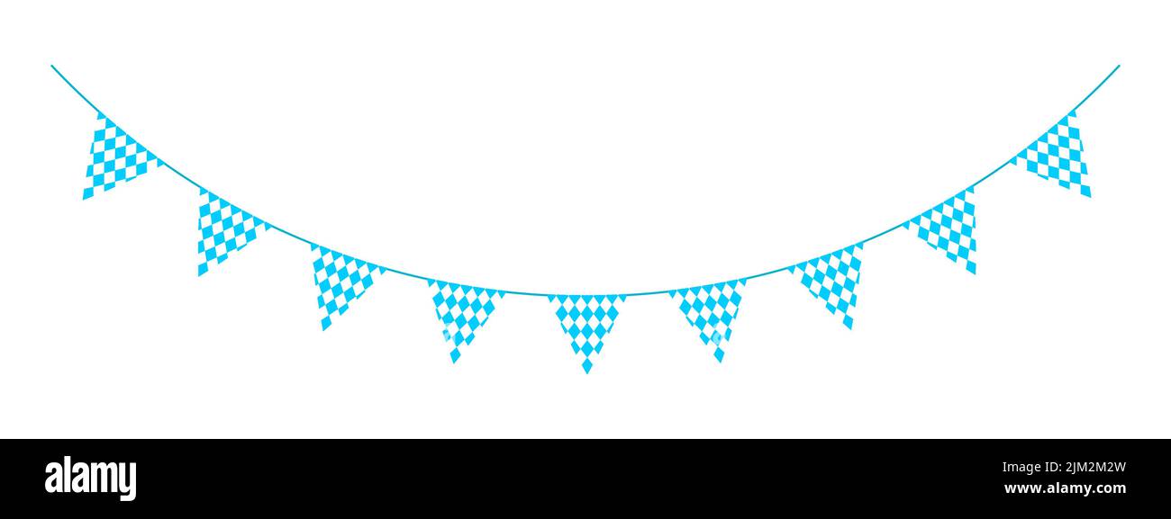 Oktoberfest garland in traditional Bavarian colors. Party bunting for ...