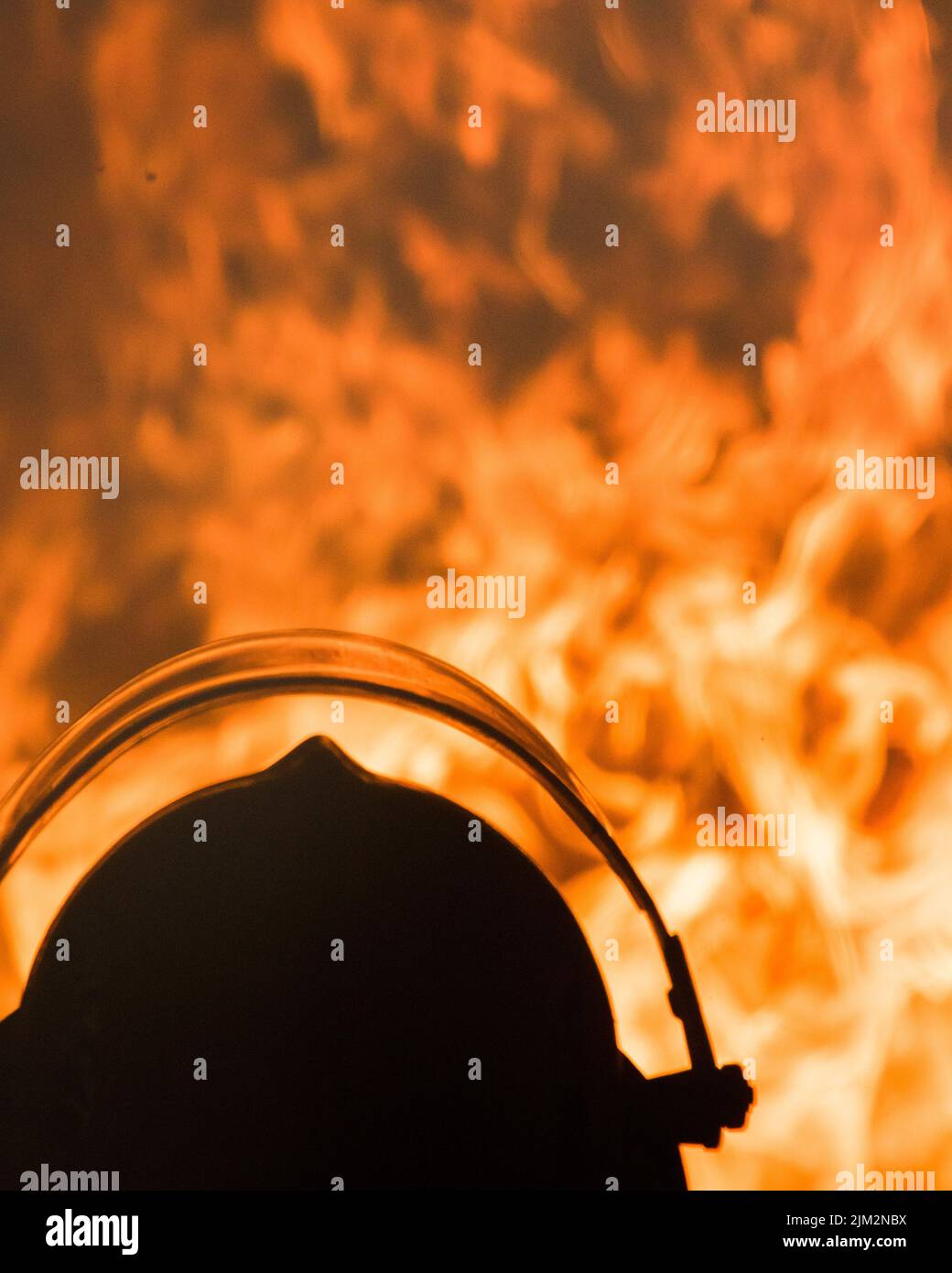 Firefighter view of a fire Stock Photo - Alamy