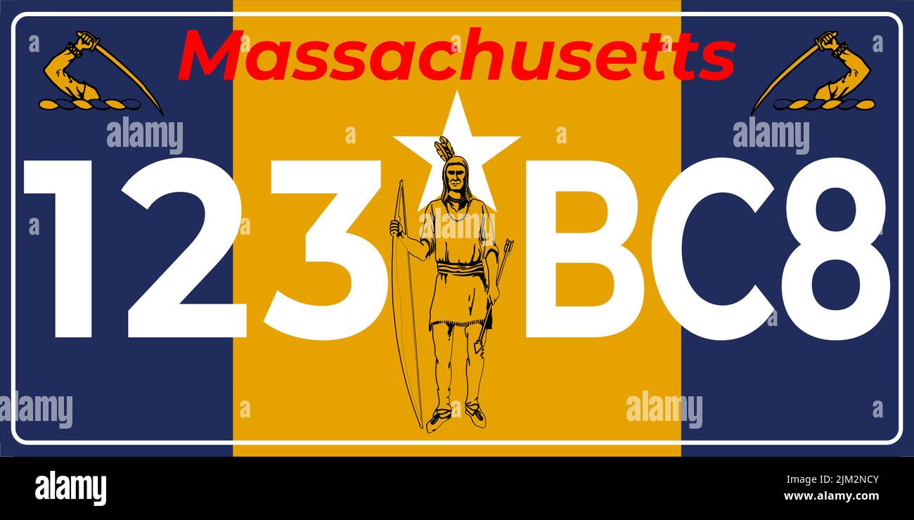 Massachusetts licence plate Stock Vector Images - Alamy