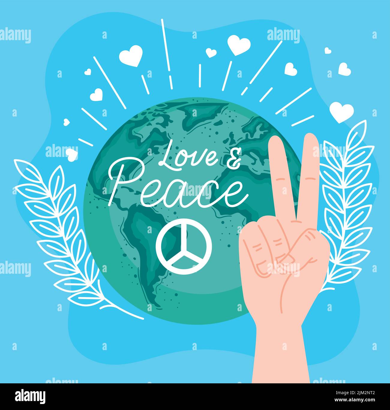love and peace lettering card Stock Vector Image & Art - Alamy