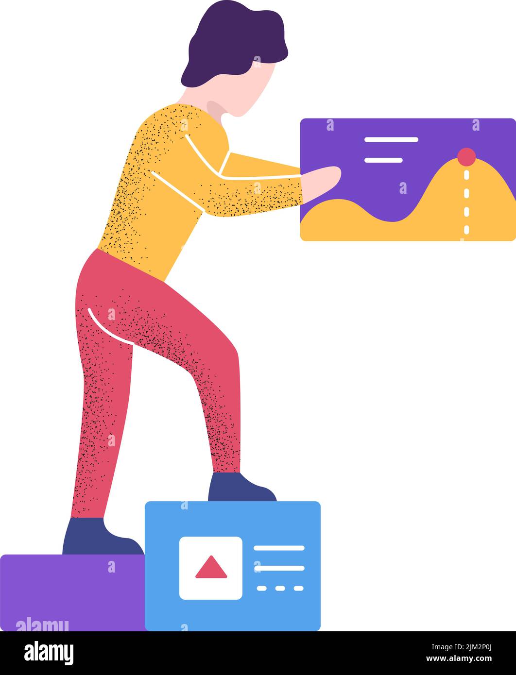 Business man and business development stage icon Stock Vector Image ...