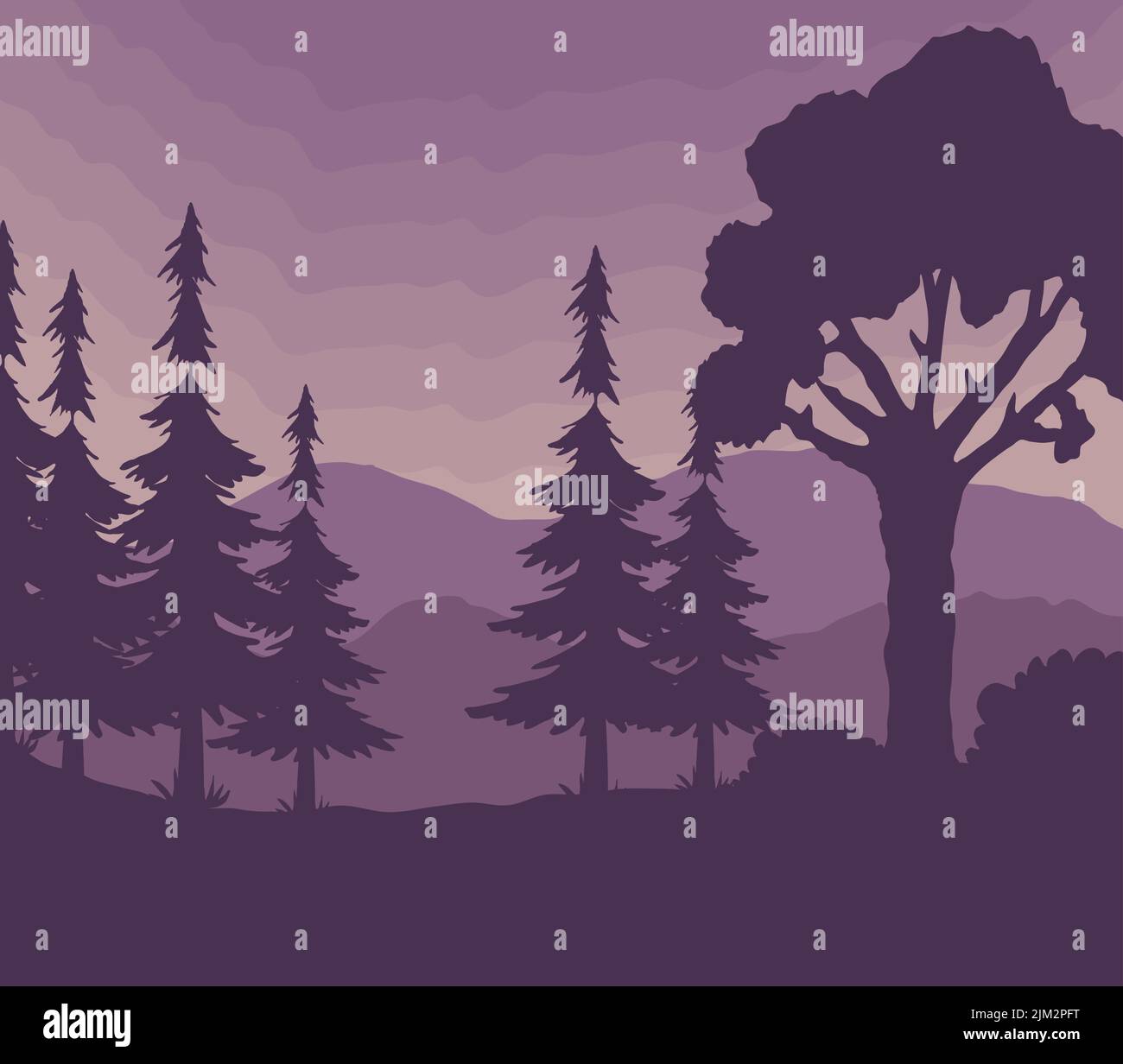 forest landscape purple color Stock Vector Image & Art - Alamy