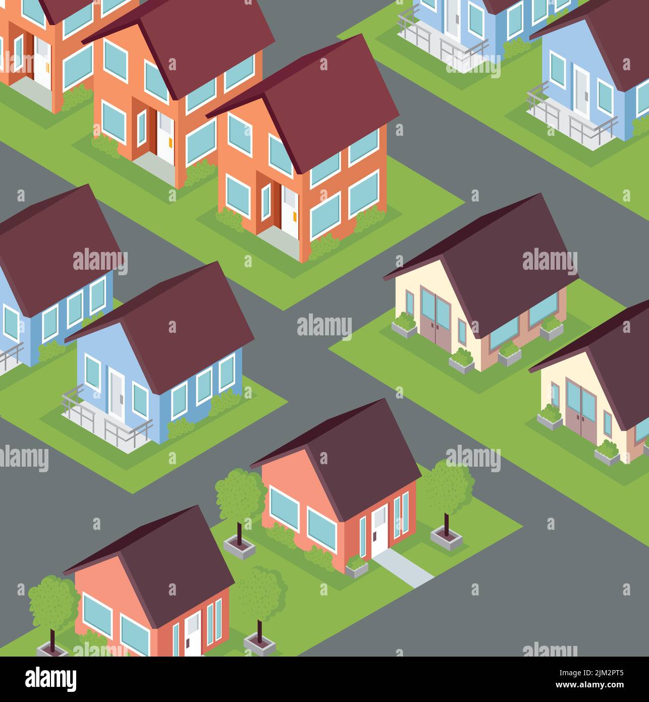 isometric neighborhood scene Stock Vector Image & Art - Alamy