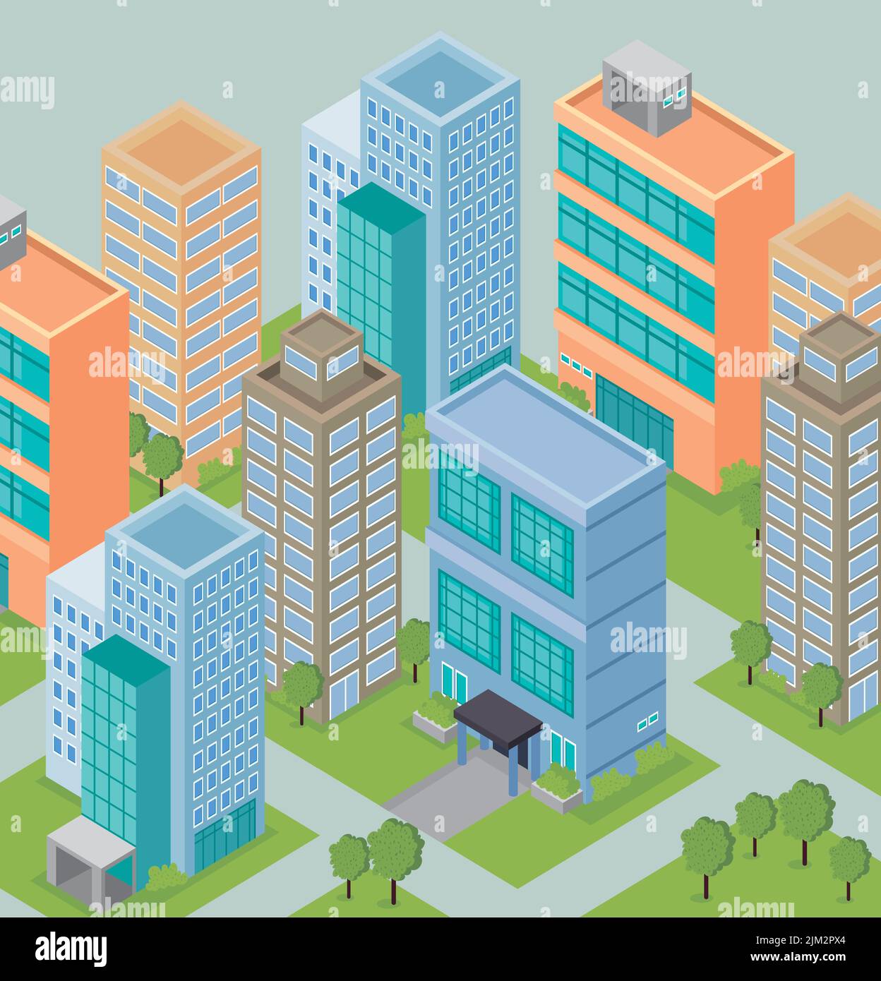 buildings isometric city scene Stock Vector Image & Art - Alamy