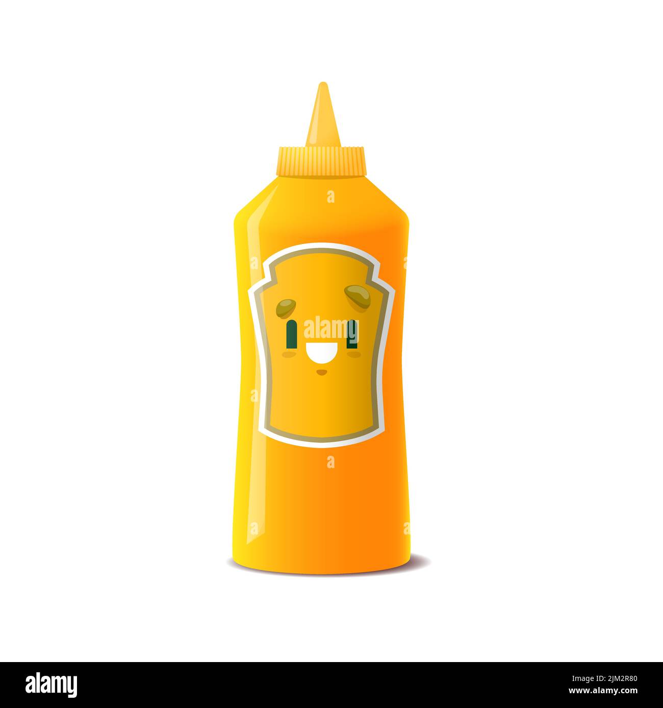 Cartoon yellow mustard bottle character. Funny vector spicy sauce ...