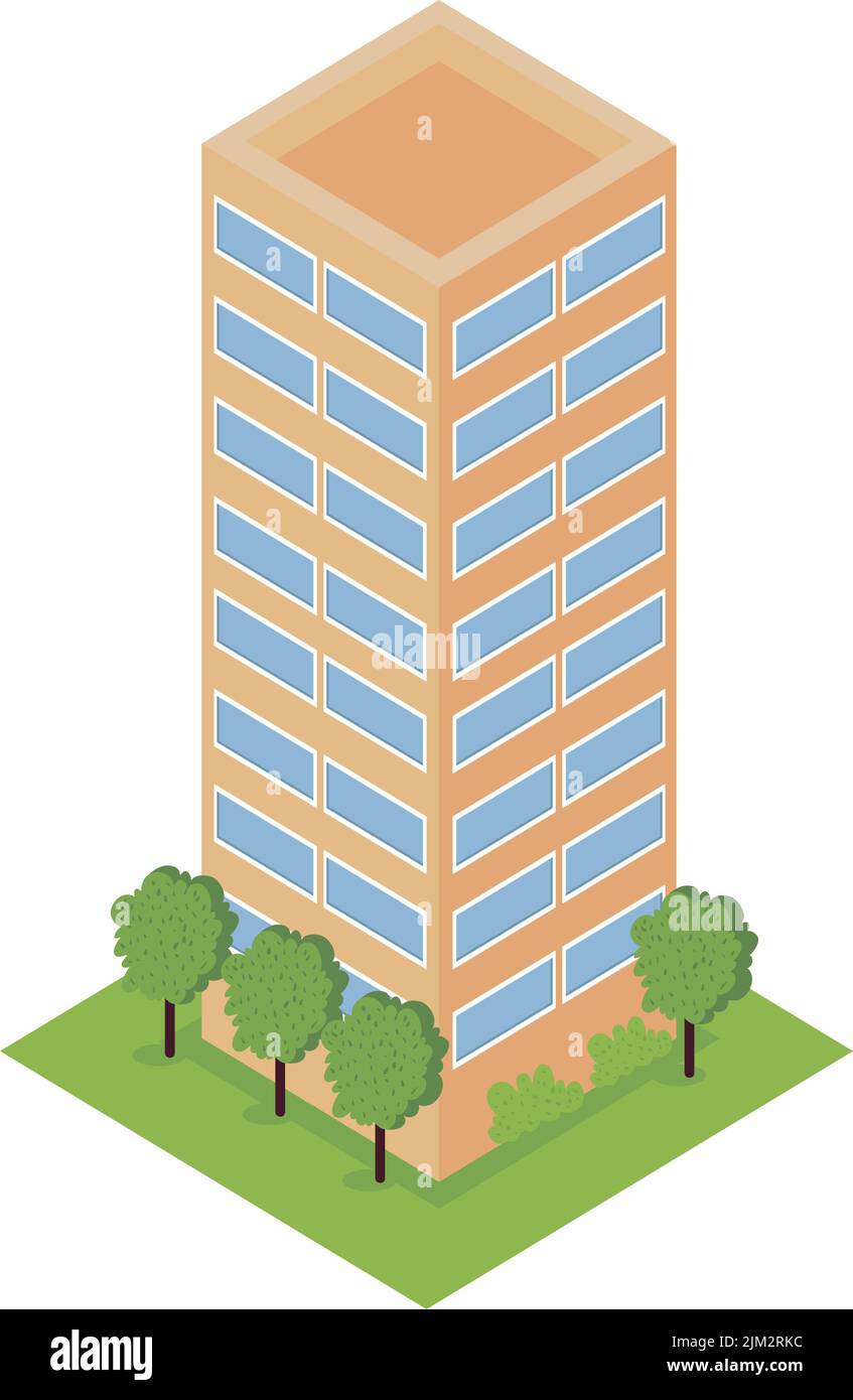 yellow building isometric construction Stock Vector Image & Art - Alamy