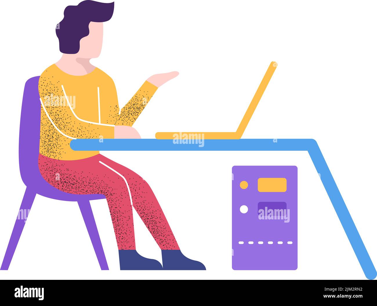Online work vector man freelance at workplace icon Stock Vector Image ...
