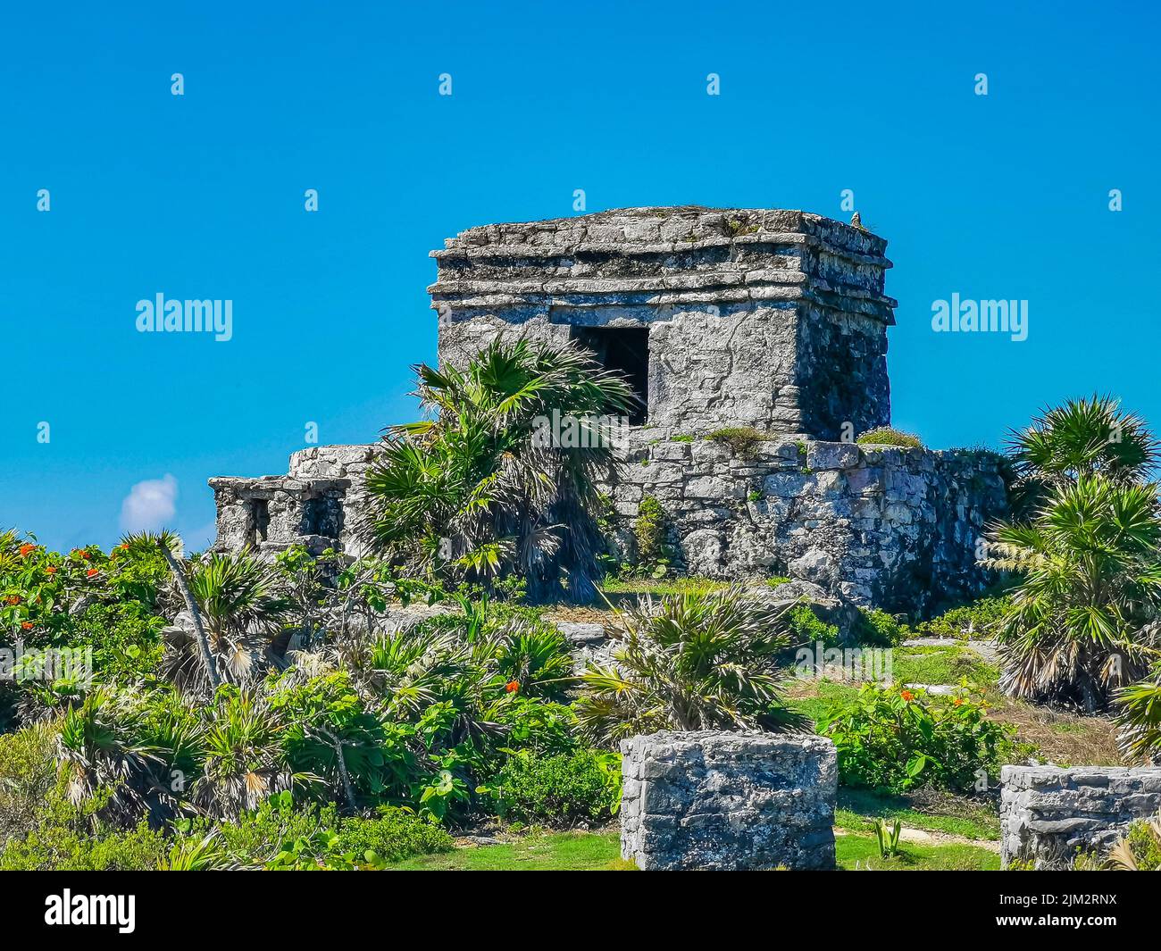 Ancient Tulum ruins Mayan site with temple ruins pyramids and artifacts ...
