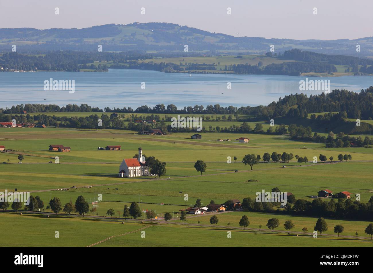 Schwangau, Germany. 04th Aug, 2022. Lake Forggensee lies in the ...