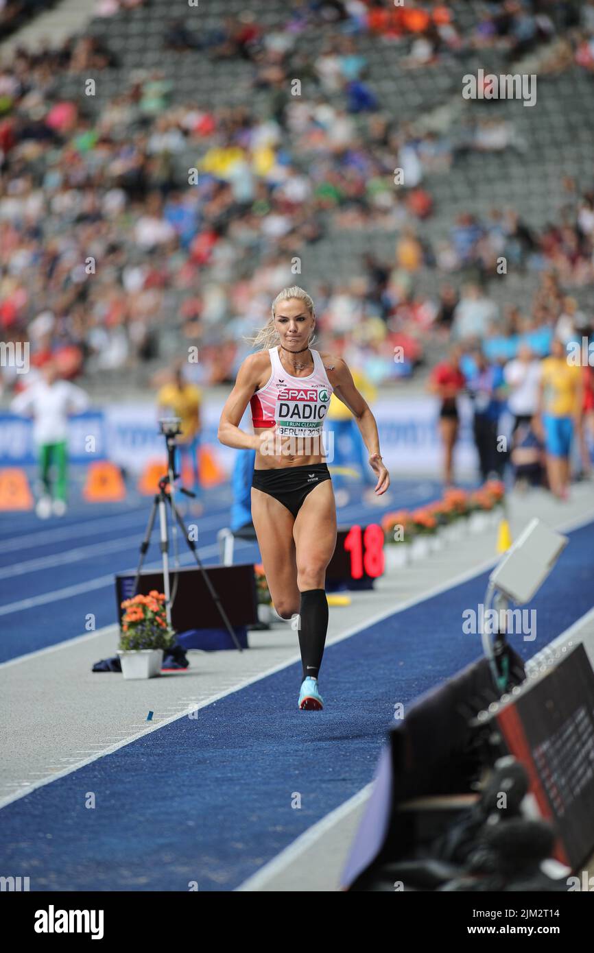 Ivona Dadic participating in the Heptathlon Long Jump at the European ...