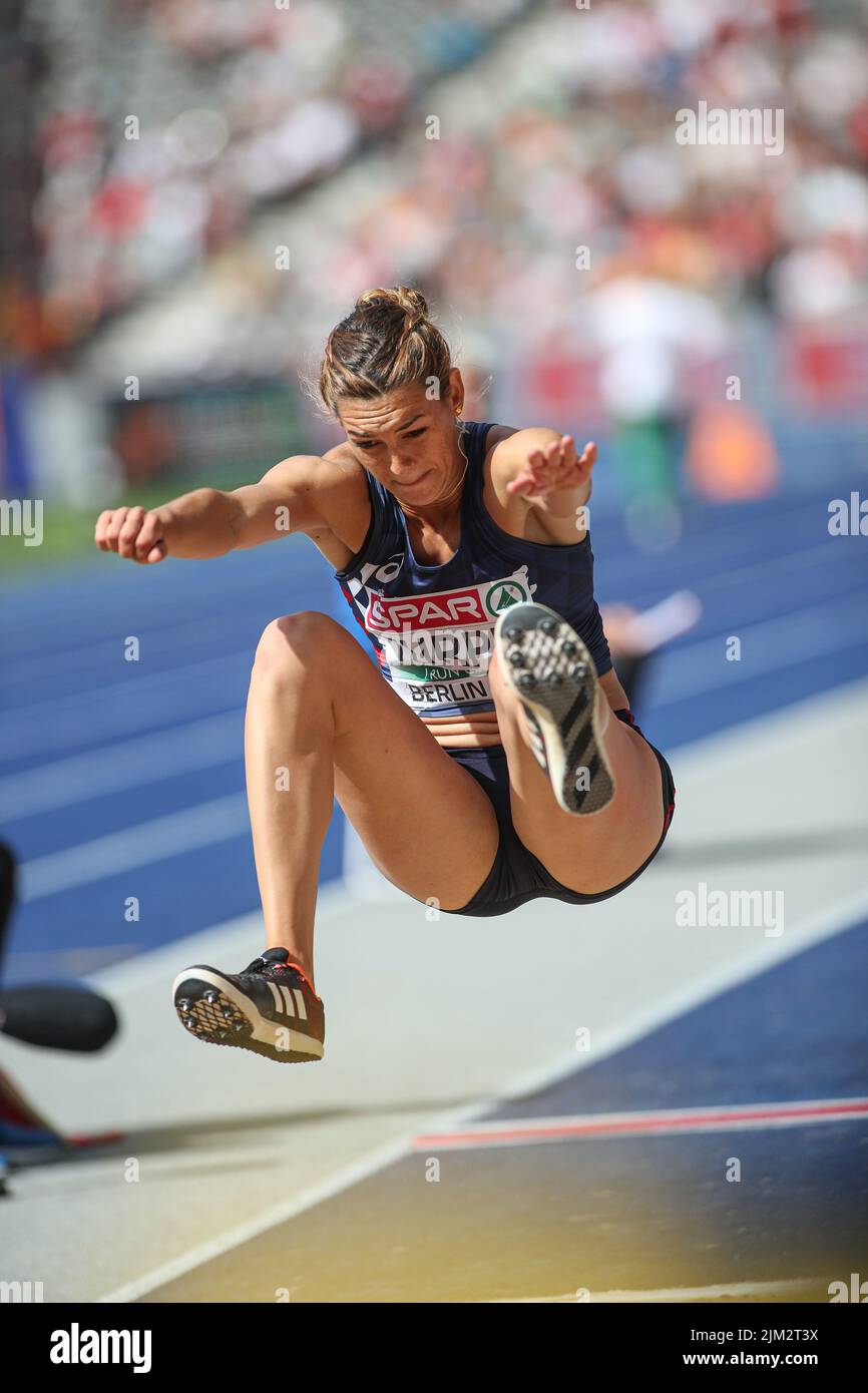 Esther Turpin participating in the Heptathlon Long Jump at the European ...