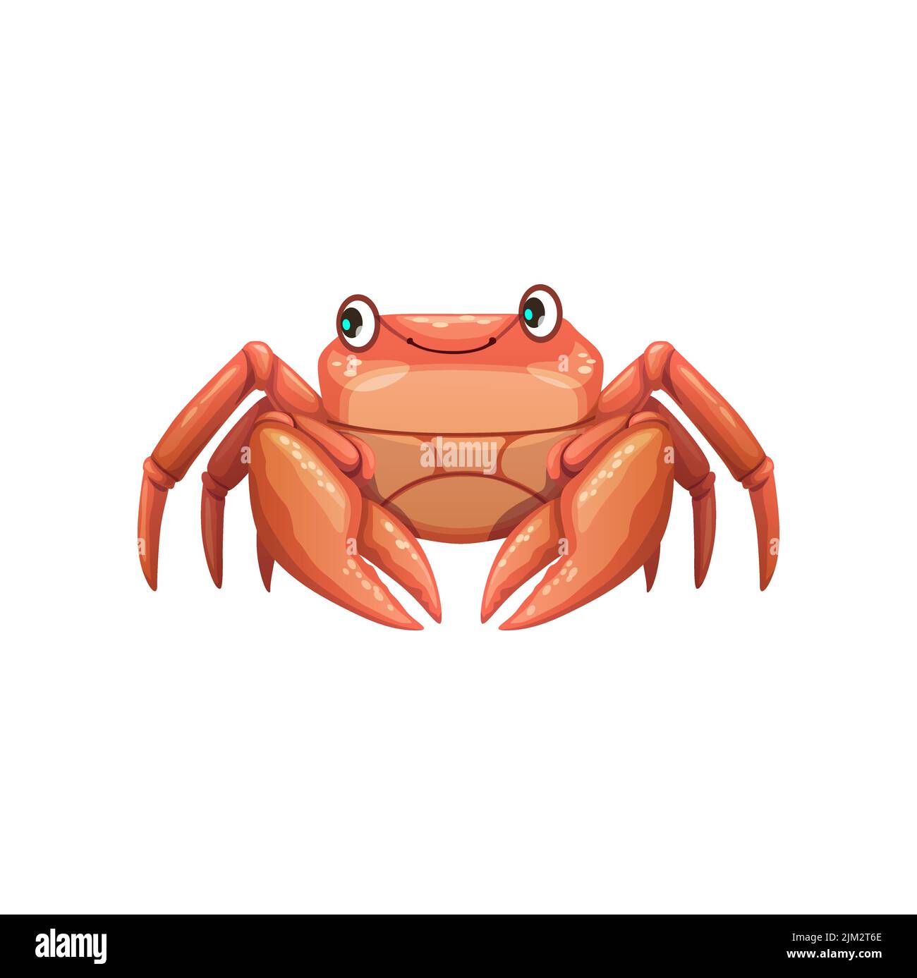 Cartoon crab vector underwater sea animal, marine crustacean with claws ...