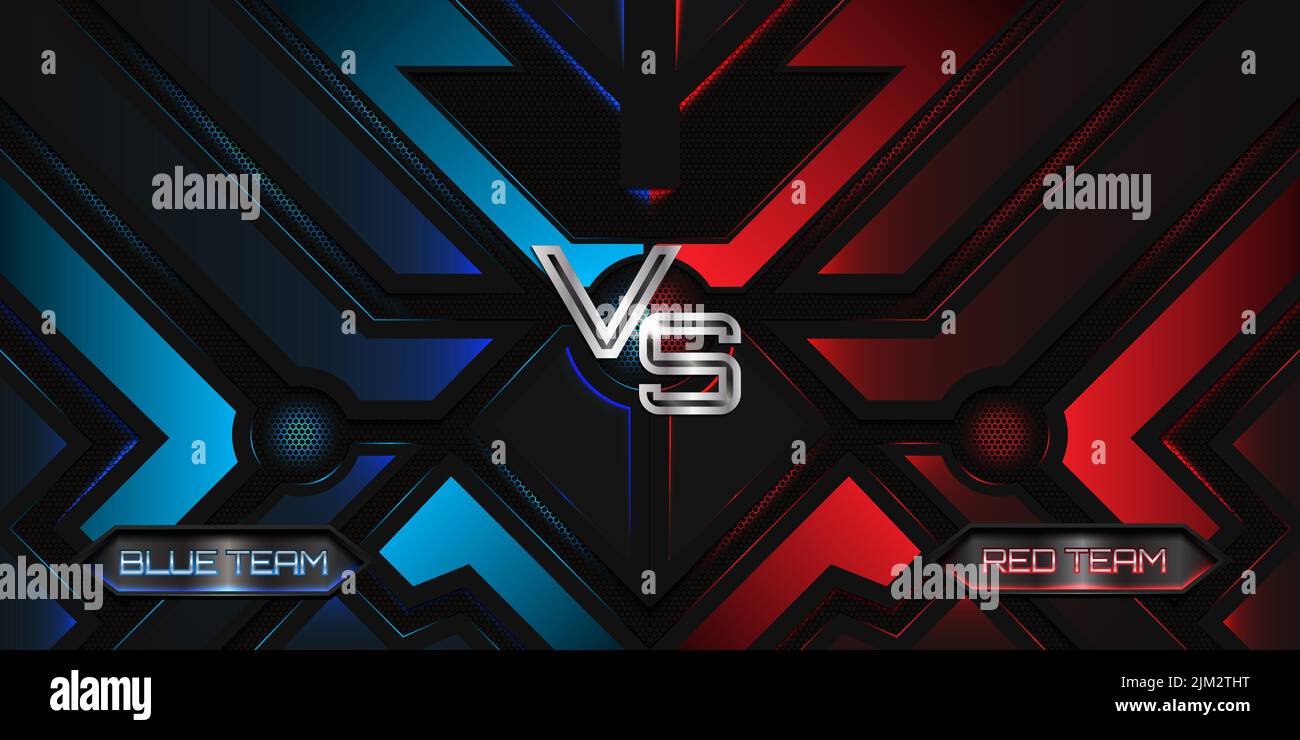 A banner design for blue and red versus battle fighting Stock Vector ...