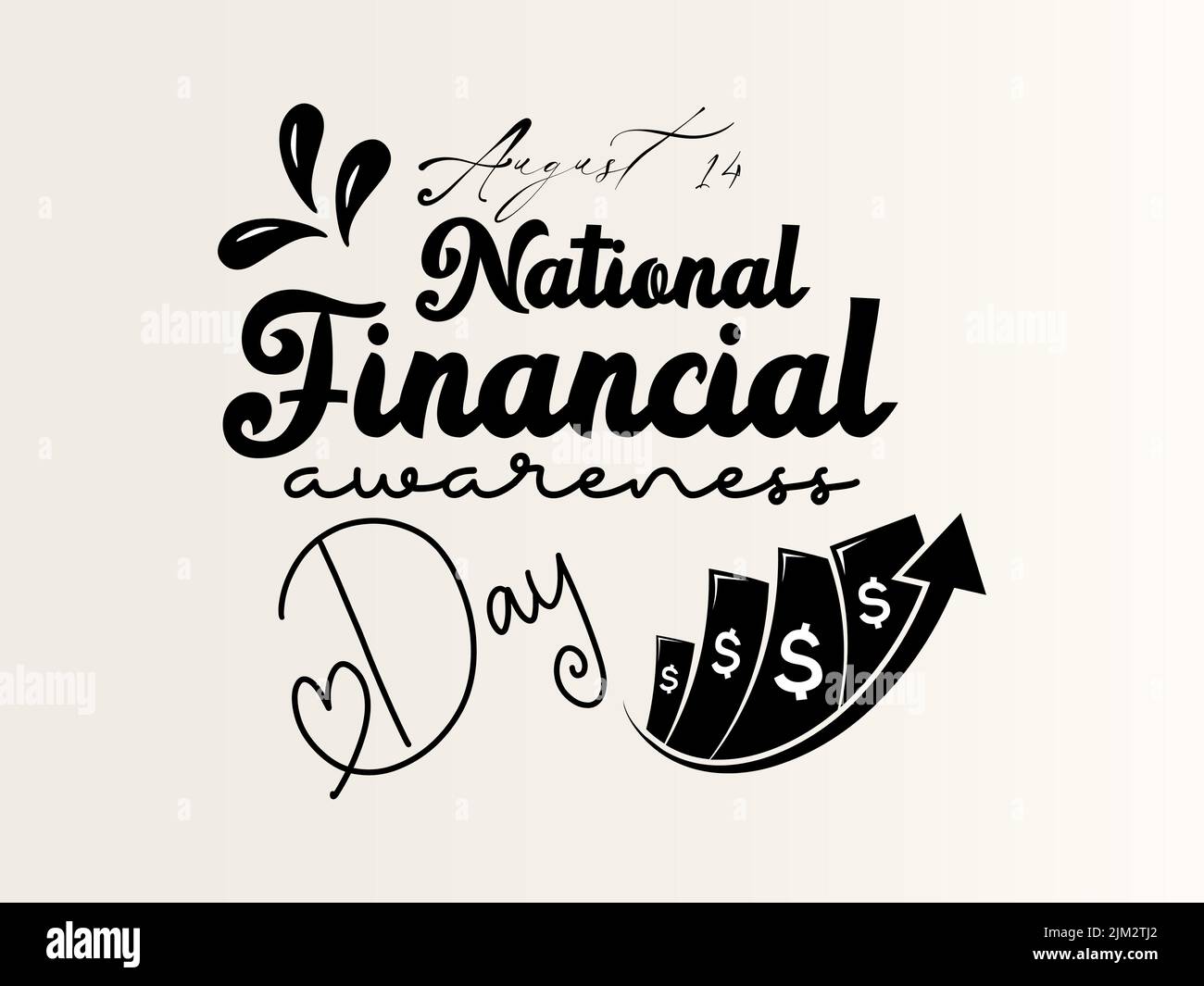 National financial awareness day. Black script calligraphy vector ...