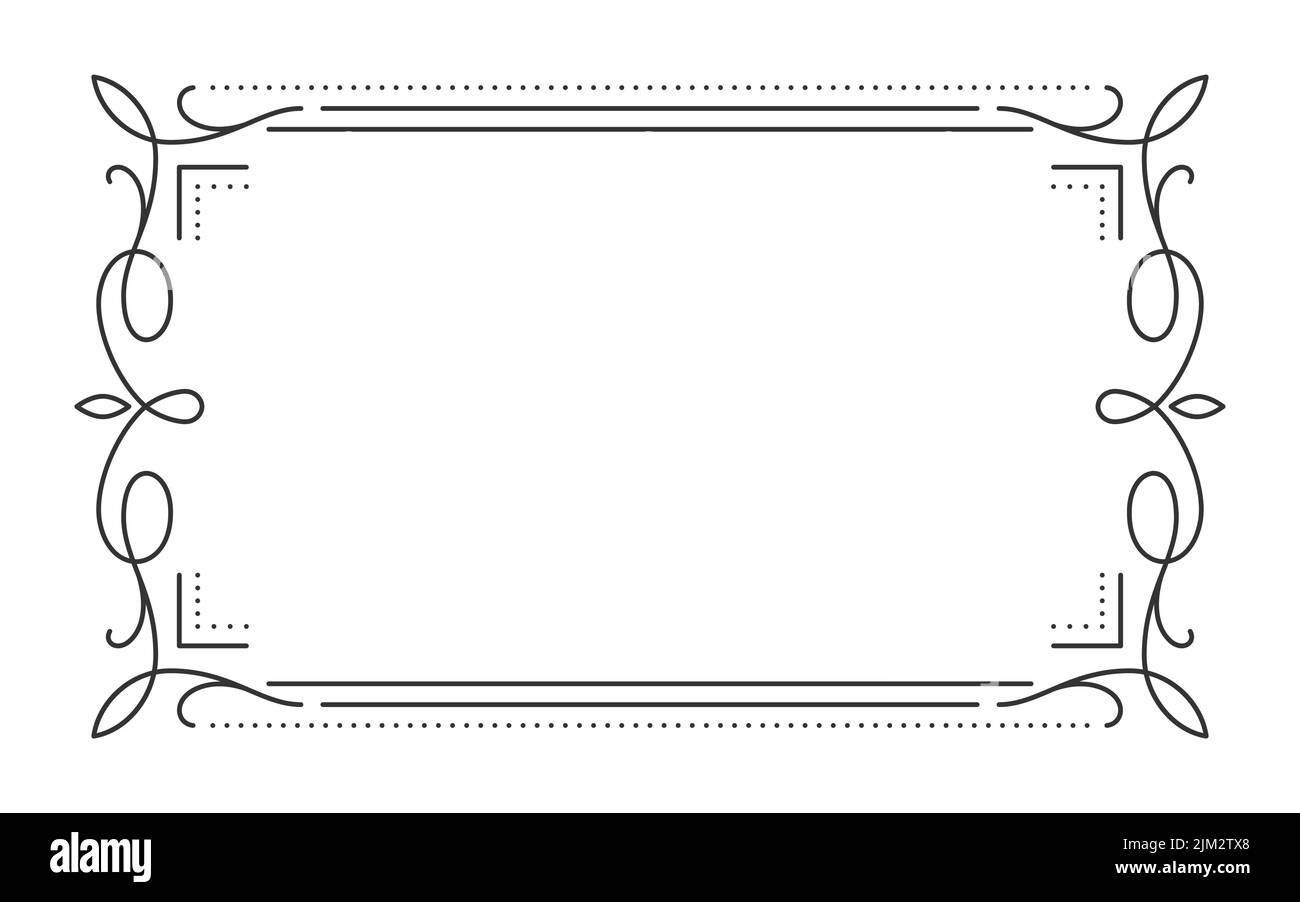 Vintage frame border divider separator black line. Retro filigree ...