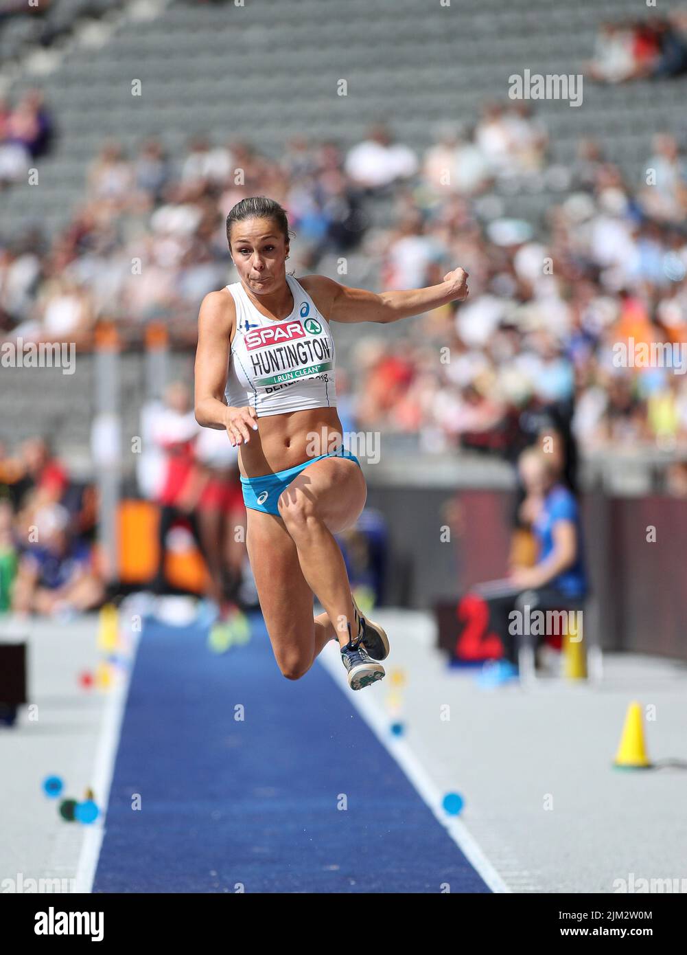 Maria Huntington participating in the Heptathlon Long Jump at the ...