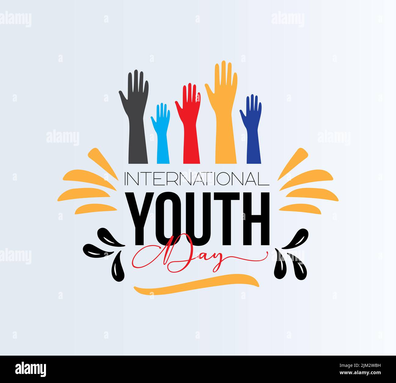 International youth day. Script calligraphy vector design for banner ...