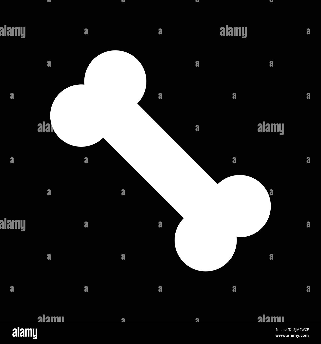 Dog bone vector design isolated white on black background Stock Vector ...