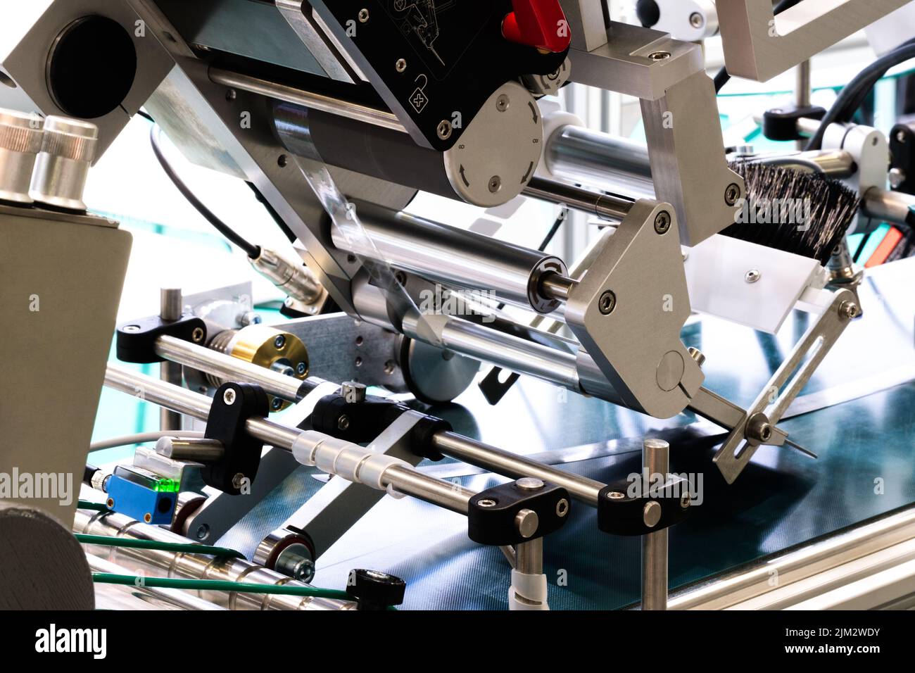 Industrial line for packaging of food products. Packing factory. The ...