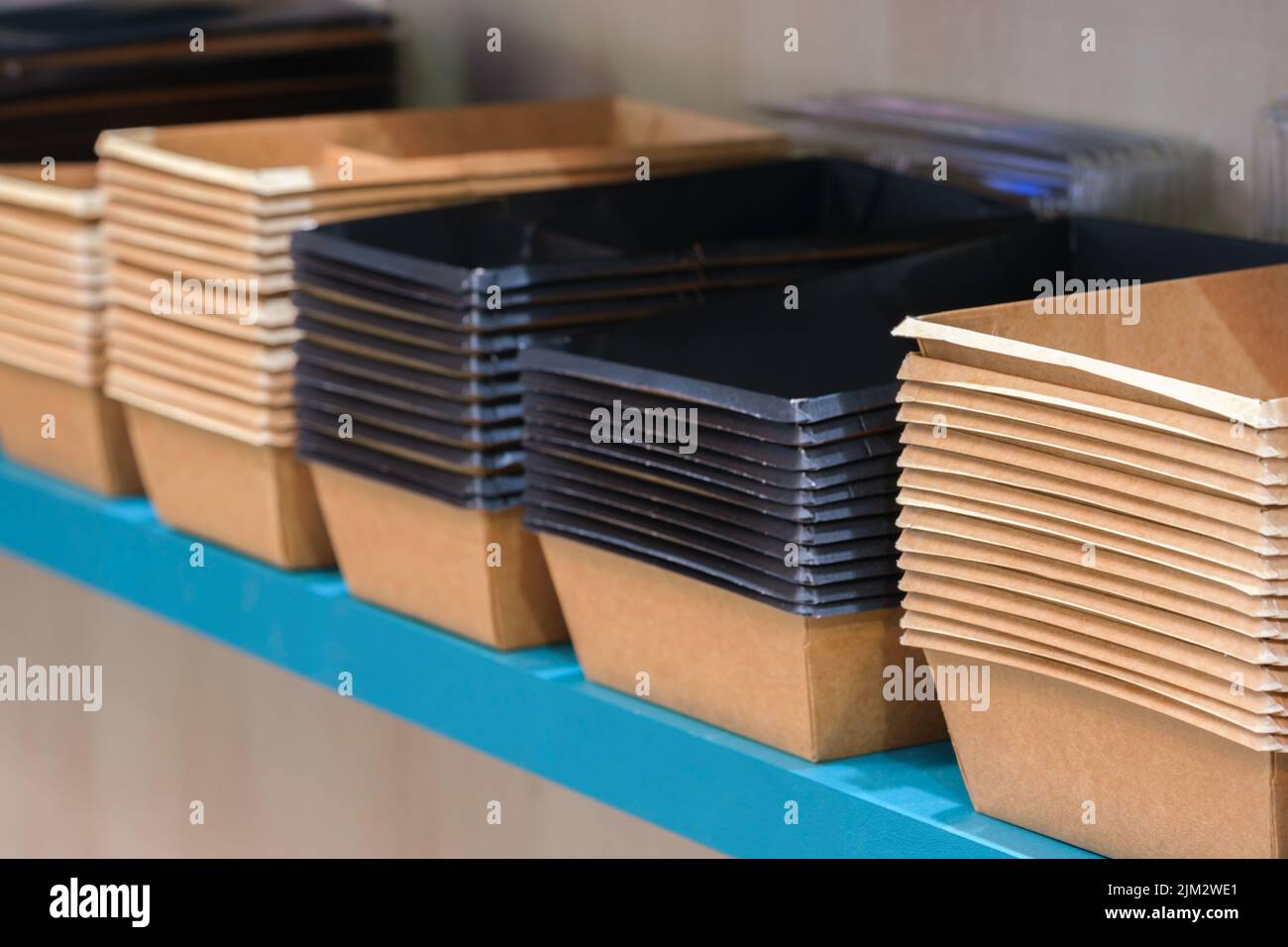 Set of Brown craft paper bags, Empty container. Ecological individual ...