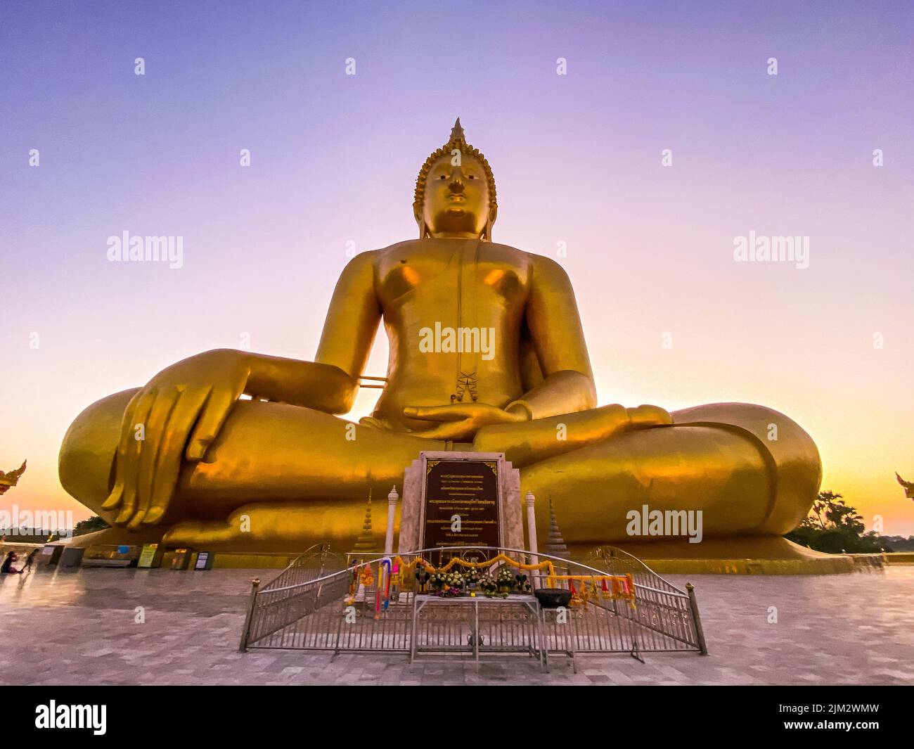 Big Buddha during sunset at Wat Muang in Ang Thong, Thailand Stock ...